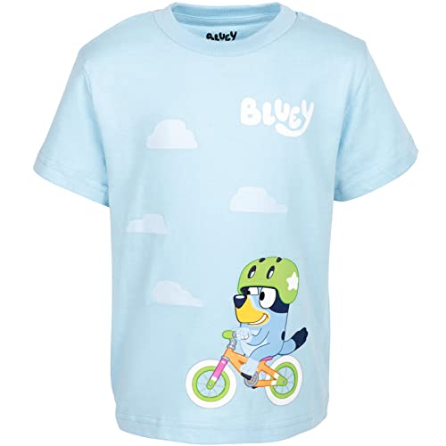 Bluey Bingo Mom Bandit Little Boys Girls 2 Pack Graphic T-Shirt Blue/Gray 6