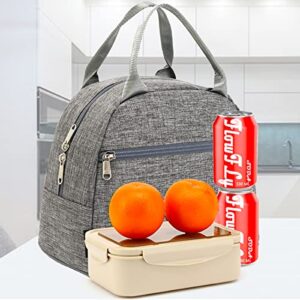 FlowFly Lunch Bag Tote Bag Lunch Organizer Lunch Holder Insulated Lunch Cooler Bag for Women/Men,Heather Grey