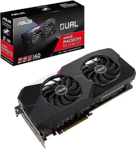 asus dual amd radeon rx 6700 xt standard edition gaming graphics card (amd rdna 2, pcie 4.0, 12gb gddr6 memory, hdmi 2.1, displayport 1.4a, axial-tech fan design, 0db technology)