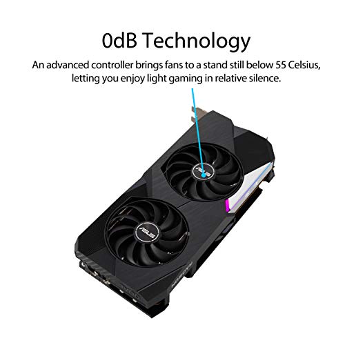 ASUS Dual AMD Radeon RX 6700 XT Standard Edition Gaming Graphics Card (AMD RDNA 2, PCIe 4.0, 12GB GDDR6 Memory, HDMI 2.1, DisplayPort 1.4a, Axial-tech Fan Design, 0dB Technology)