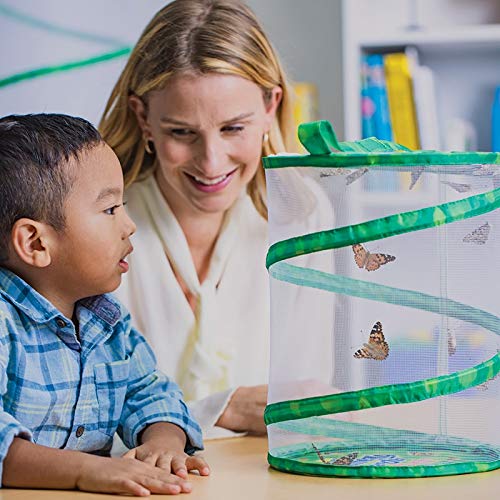 Butterfly Garden: Original Habitat and Two Live Cups of Caterpillars with STEM Butterfly Journal – Life Science & STEM Education – Butterfly Science Kit - Plus Butterfly Life Cycle Stages Figurines