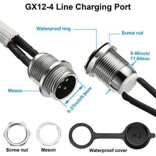 HESTYA 2 Packs Charging Port Replacement (3 Prong) Smart Self-Balancing Charging Port Replacement Compatible with Hoverboard Scooter Swegway Swagtron Swagboard CHO