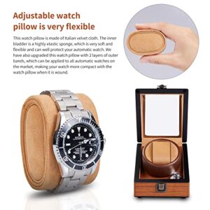 Ceymodir Single Watch Winder for Automatic Watches,Wooden Automatic Watch Winder Box with Flexible Plush Pillow, 4 Charging Ways, Super Quiet Motor, Fit Women and Man Watches