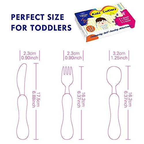 Lehoo Castle Toddler Utensils Set, 6PCS Toddler Silverware Spoon and Fork Knife Set, Children's Flatware Set