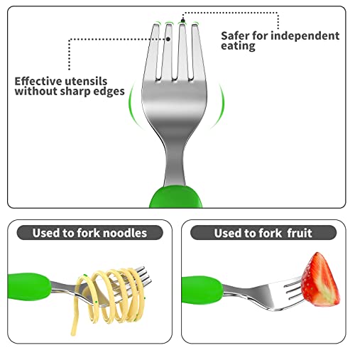 Lehoo Castle Toddler Utensils Set, 6PCS Toddler Silverware Spoon and Fork Knife Set, Children's Flatware Set