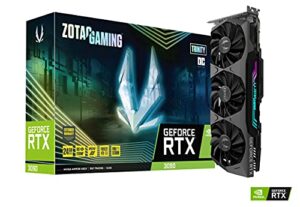 zotac gaming geforce rtx™ 3090 trinity oc 24gb gddr6x 384-bit 19.5 gbps pcie 4.0 gaming graphics card, icestorm 2.0 advanced cooling, spectra 2.0 rgb lighting, zt-a30900j-10p