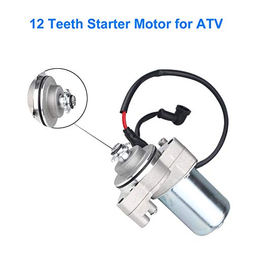 WATERWICH Starter Compatible with Tao Tao 125cc 110cc-50cc with Relay ATV Coolster Motor Coolster Four 4 Wheeler Chinese Pit Dirt Bike 4 Wheelers Go Karts Dune Buggy Sandrail Quad SSR Roketa