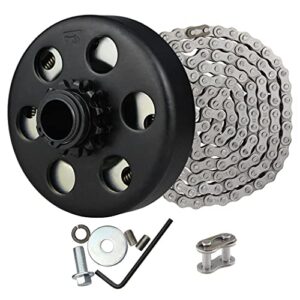 fdj 3/4" centrifugal clutch 12 tooth with 35 chain go kart clutch 3/4 bore and chain kit for mini bike, fun kart, fits 2-7 hp honda engines