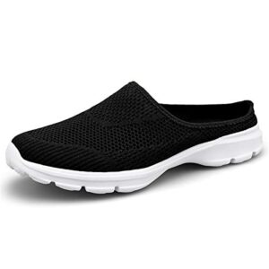 chicwind womens slip-on sneaker house slippers closed toe lightweight mule shoes black 7.5