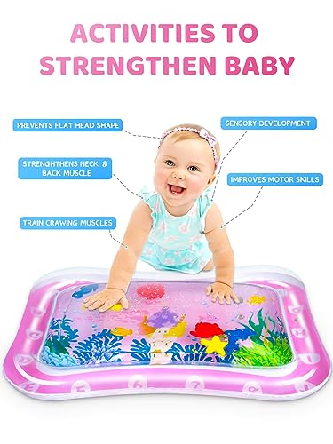 SEPHIX Baby Stuff for Newborn Toys 0-3-6-12 Months Girls Gifts, Infant Toys 0-6 Months Crawling Inflatable Water Tummy Time Mat, Montessori Activity Center for Babies Development Toys 6 to 12 Months