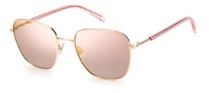 fossil women's female sunglass style fos 3117/s square, red gold/rose gold multilayer, 52mm, 19mm