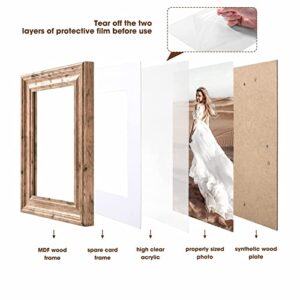 TWING 5x7 Picture Frames Set of 6, Rustic Farmhouse Picture Frame 4x6 with Mat or 5X7 Without Mat, Tabletop Display and Wall Mounting Home Decorative collage picture Photo Frames Wood Brown,Walnut