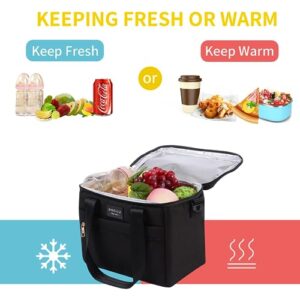 Xinsilu Breastmilk Cooler Bag Travel Black Baby Bottle Cooler Bag with Ice Pack Fits 6 Baby Bottles Cooler Bag Large Capacity Insulated Bottle Bag for Travel Baby Milk Daycare