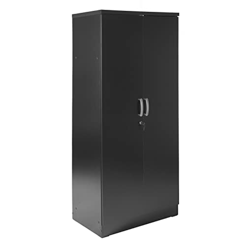 Better Home Products Harmony Wood Two Door Armoire Wardrobe Cabinet in Black