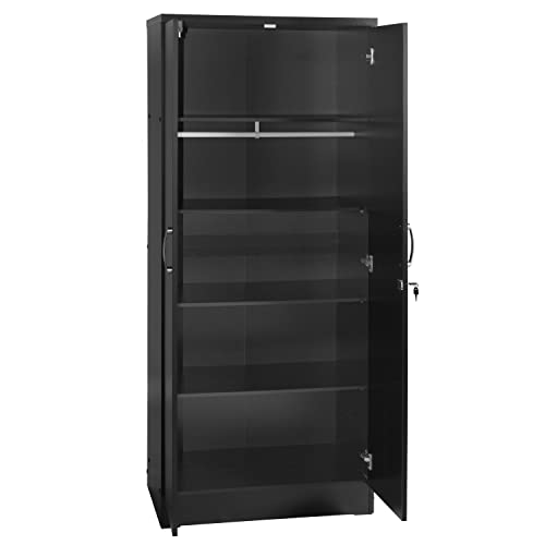 Better Home Products Harmony Wood Two Door Armoire Wardrobe Cabinet in Black