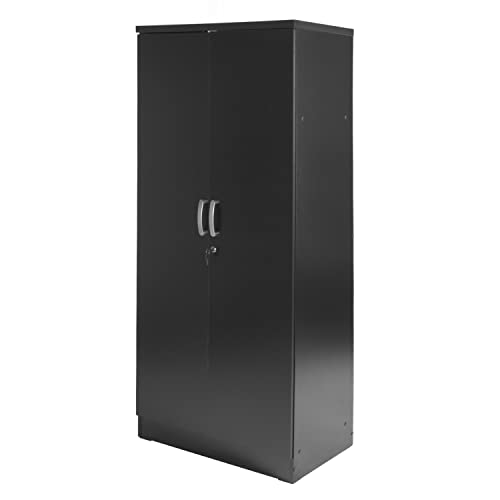 Better Home Products Harmony Wood Two Door Armoire Wardrobe Cabinet in Black