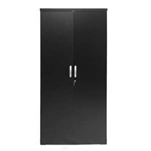 Better Home Products Harmony Wood Two Door Armoire Wardrobe Cabinet in Black