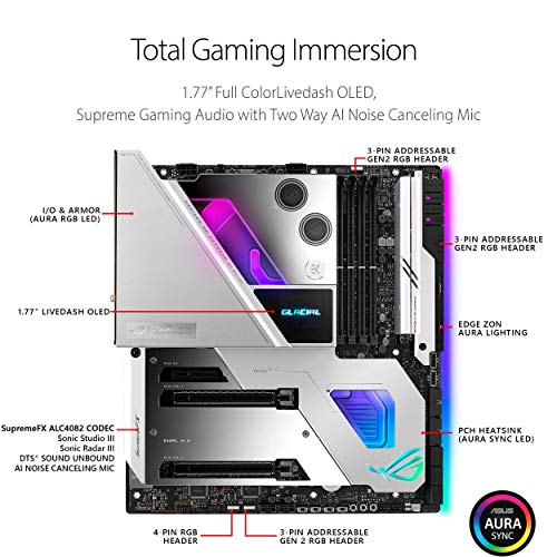 Asus ROG Maximus XIII Extreme Glacial (WiFi 6E) Z590 LGA 1200(Intel® 11th) EATX gaming motherboard (PCIe 4.0,18+2 power stages,integrated EK water block, 5xM.2 slots, 2xThunderbolt™ 4, 10 & 2.5Gb LAN)