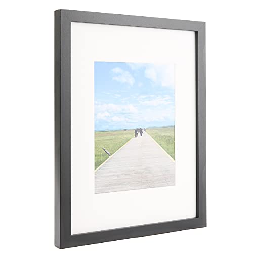 Aynoo 9x12 Picture Frame Wooden Picture Frame Display Pictures 6x8 Picture Frame with Mat or 9x12Without Mat, HD Minimalism Black Wood Picture Collage Photo Frames for Wall Mounting 9x12 (1 Pack)