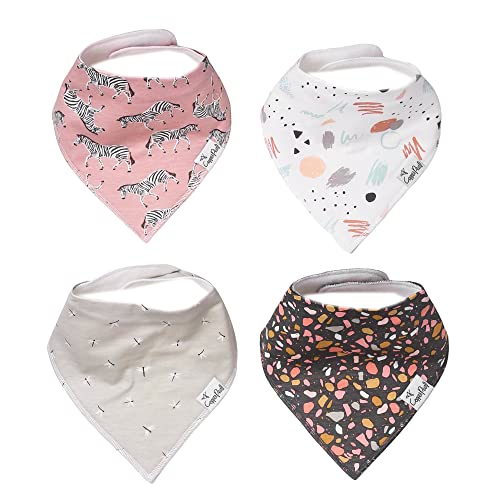 Copper Pearl Baby Bandana Drool Bibs for Drooling and Teething 4 Pack Gift Set “Zella