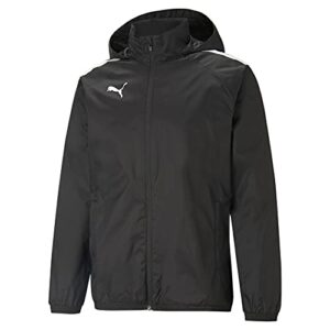 puma men's teamliga all weather jacket, black/black, m