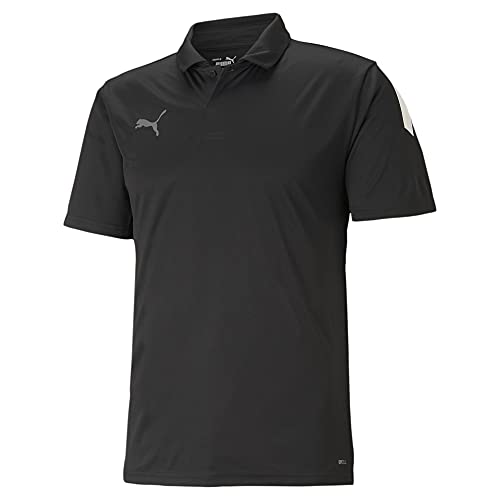 PUMA mens Teamliga Sideline Polo Shirt, Black/White, Medium US