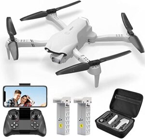 droneeye 4df10 drone with 1080p camera for adults,rc quadcopter with wifi fpv live video for kids beginners,trajectory flight,app control,3d flips,altitude hold,2 batteries,carrying case