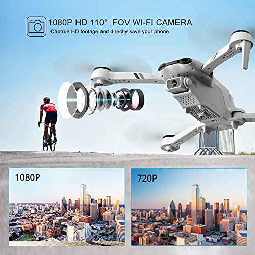 DRONEEYE 4DF10 Drone with 1080P Camera for Adults,RC Quadcopter with WiFi FPV Live Video for Kids Beginners,Trajectory Flight,App Control,3D Flips,Altitude Hold,2 Batteries,Carrying Case