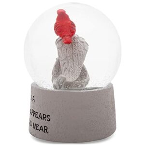 Elanze Designs Cardinal Bereavement Grief Loss When A Cardinal Appears an Angel is Near Cross Wings Bird Comfort Funeral 100MM Musical Glitter Snow Globe Plays Tune Amazing Grace