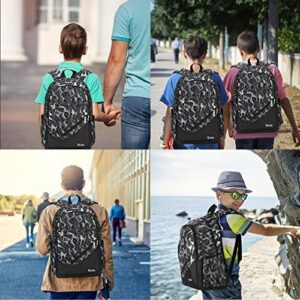 bunie School Backpack for Boys Large Bookbag Boys Backpacks Elementary Middle High School Bags Kids Cool Back Pack Children 7 8 9 10 11 12 13 14 15 16 Years Old (Black)