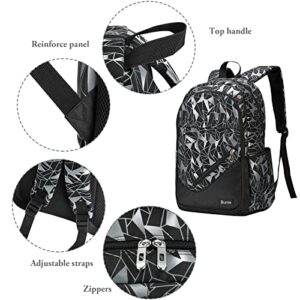 bunie School Backpack for Boys Large Bookbag Boys Backpacks Elementary Middle High School Bags Kids Cool Back Pack Children 7 8 9 10 11 12 13 14 15 16 Years Old (Black)