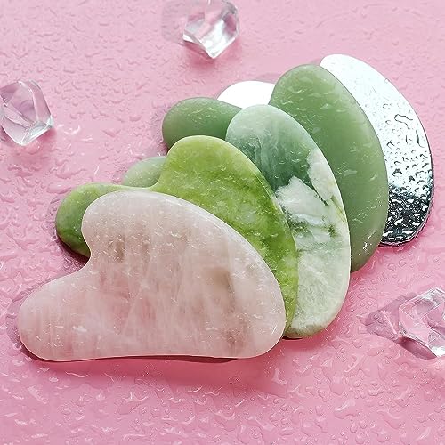 BAIMEI Gua Sha Facial Tool for Self Care, Massage Tool for Face and Body Treatment, Relieve Tensions and Reduce Puffiness - Rose Quartz