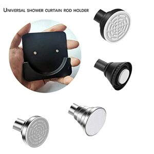 Asoleo Shower Curtain Rod Holder for Wall,Two Modes of Non-Destructive Installation and Perforated Installation of Bathroom Super Glue Shower Rod Support Base (black)…