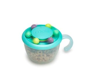 melii abacus snack container with lid for kids toddlers and baby (blue)