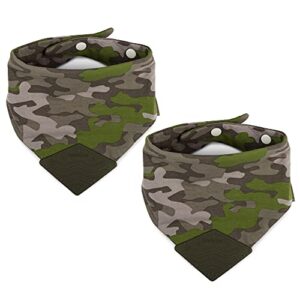 booginhead cotton baby bandana teething bib 2-pack, camouflage