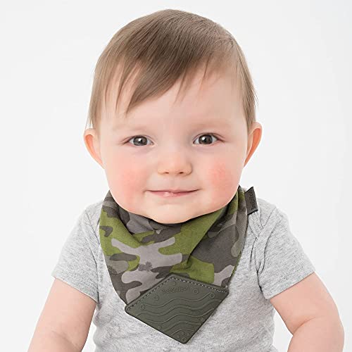 BooginHead Cotton Baby Bandana Teething Bib 2-Pack, Camouflage