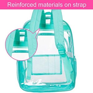 AGSDON Clear Backpack, Heavy Duty Transparent Bookbag, See Through PVC Backpacks for Men - Green