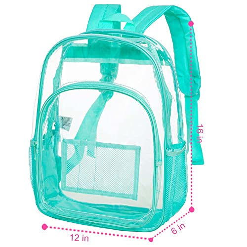 AGSDON Clear Backpack, Heavy Duty Transparent Bookbag, See Through PVC Backpacks for Men - Green