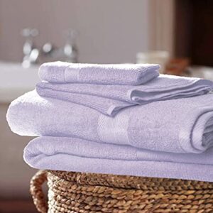 BOUTIQUO 8 Piece Towel Set 100% Ring Spun Cotton, 2 Bath Towels 27X54, 2 Hand Towels 16X28 and 4 Washcloths 13X13 - Ultra Soft Highly Absorbent Machine Washable Hotel Spa Quality - Purple