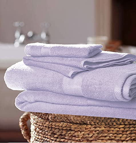 BOUTIQUO 8 Piece Towel Set 100% Ring Spun Cotton, 2 Bath Towels 27X54, 2 Hand Towels 16X28 and 4 Washcloths 13X13 - Ultra Soft Highly Absorbent Machine Washable Hotel Spa Quality - Purple