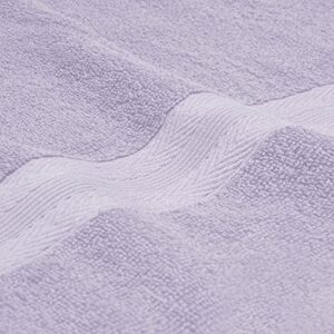 BOUTIQUO 8 Piece Towel Set 100% Ring Spun Cotton, 2 Bath Towels 27X54, 2 Hand Towels 16X28 and 4 Washcloths 13X13 - Ultra Soft Highly Absorbent Machine Washable Hotel Spa Quality - Purple