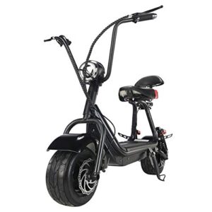 say yeah fat tire scooter for adults electric 20 mph powerful up 500w electric scooters with 2 seat commuter scooter citycoco scooter black