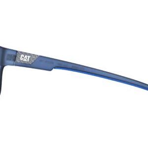 Caterpillar Men's Coder Polarized Sunglasses Square, Matte Navy Crystal, 60 mm