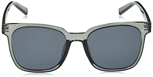 Calvin Klein Women's CK20519S Square Sunglasses, Crystal Smoke, 55/19/145