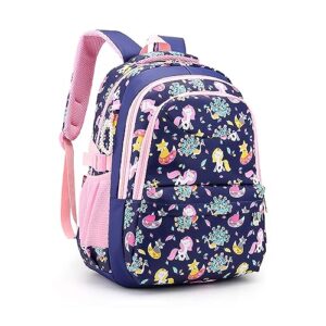 qckarobe kids backpack for girls boys, girls backpack kindergarten primary elementary backpack middle school backpack, 17 inch unicorn school bookbag, waterproof large travel backpacks for kids 5-12