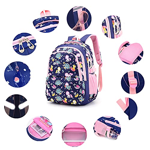 Qckarobe Kids Backpack for Girls Boys, Girls Backpack Kindergarten Primary Elementary Backpack Middle School Backpack, 17 inch Unicorn School Bookbag, Waterproof Large Travel Backpacks for Kids 5-12