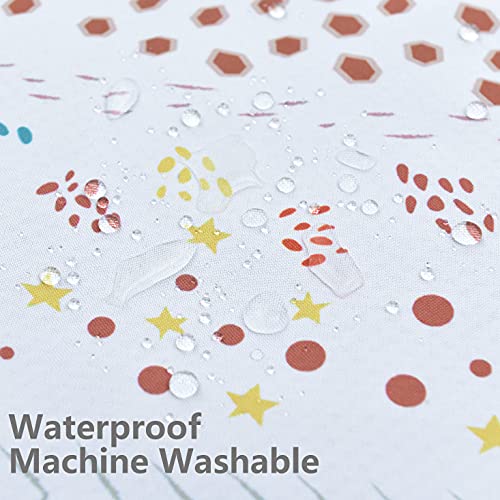 Splat Mat for Under High Chair/Arts/Crafts, WOMUMON Washable Spill Mat Waterproof Anti-Slip Floor Protector Splash Mat, Messy Mat and Table Cloth