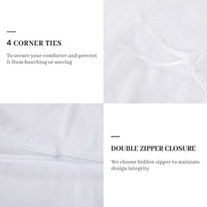 SunStyle Home Pinch Pleated Duvet Cover White 2 Pieces Twin Duvet Covers Soft Microfiber Luxury Duvet Cover with Zipper Closure & Corner Ties for All Season(1 Duvet Cover, 1 Pillow Sham)