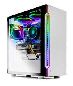 skytech archangel 3.0 gaming computer pc desktop - ryzen 5 3600 6-core 3.6ghz, rtx 2060 6g, 500gb ssd, 16gb ddr4 3000, rgb fans, ac wifi, windows 10 home 64-bit, white