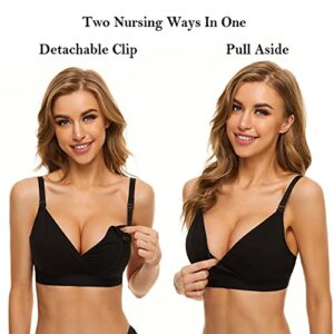 Pumping Bra Hands Free Pumping Bra Nursing Bra, Breast Pumping Nursing Bra, Adjustable Wireless Comfortable Breastfeeding Bra Fits Breast Pumps, Small-XX-Large (Black, Large)